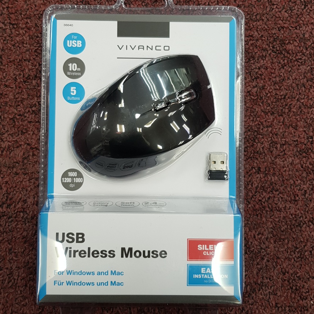 New Vivanco USB Wireless Mouse - Silent - Own4Less